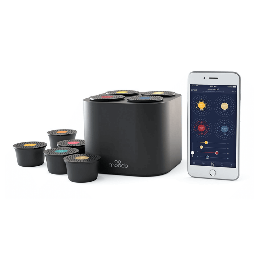 Moodo Smart Home Aroma Diffuser with Scent Capsule Set (4 Pods) | Nvio