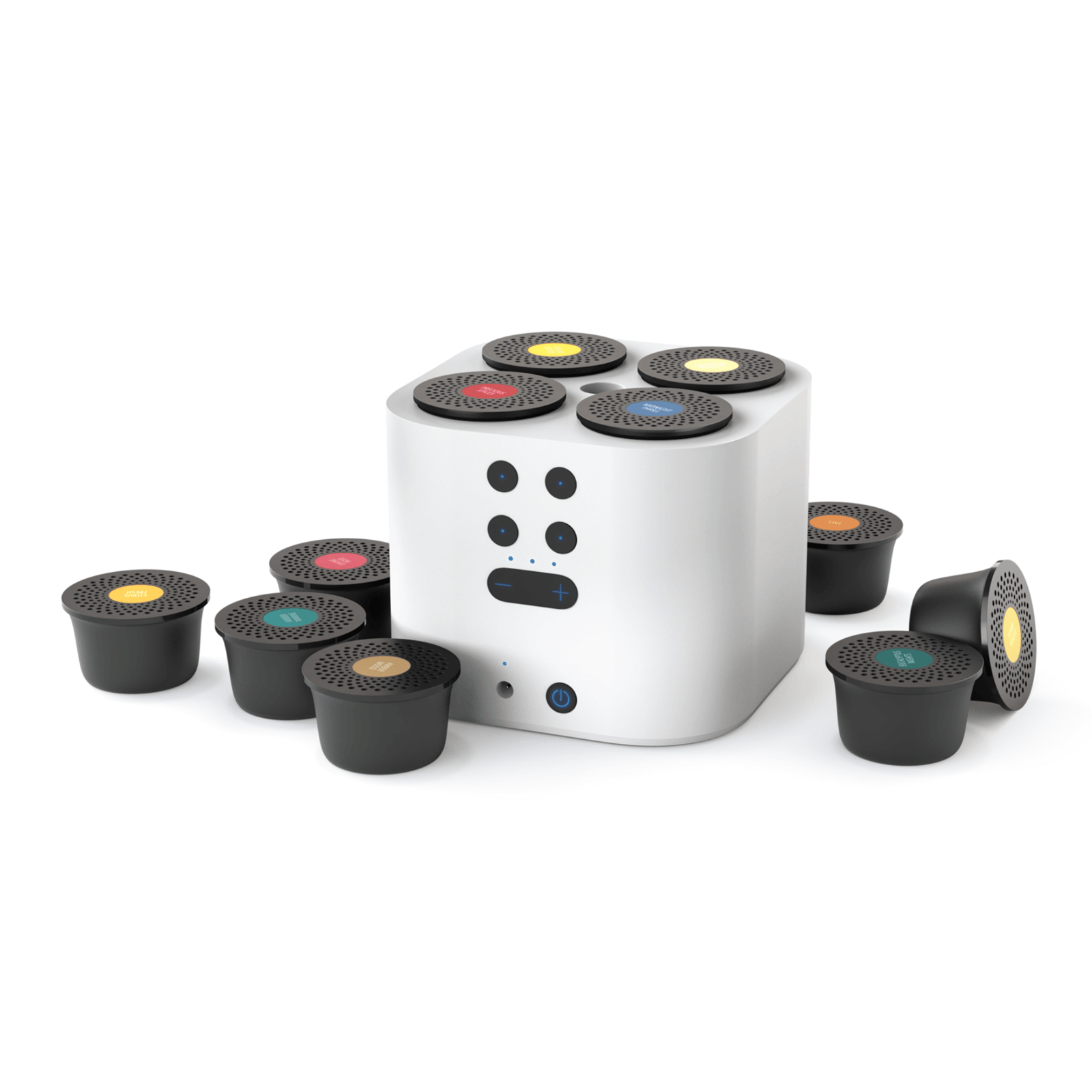 Moodo Smart Home Aroma Diffuser with Scent Capsule Set (4 Pods) | Nvio